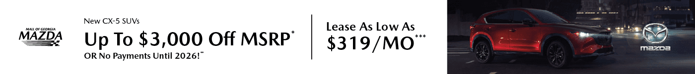 125 New Mazda Cars, SUVs in Stock | Mall of Georgia Mazda