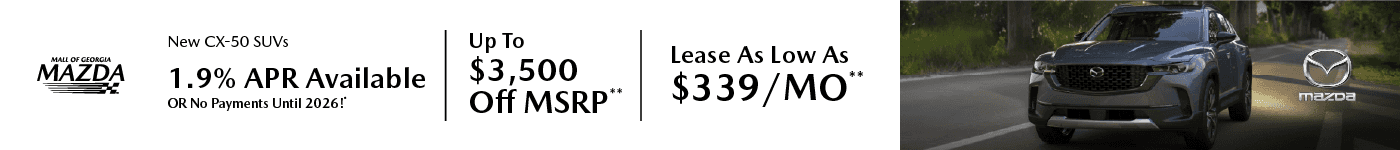 125 New Mazda Cars, SUVs in Stock | Mall of Georgia Mazda